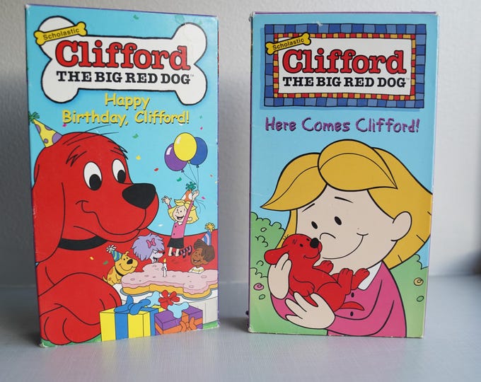 Vintage Clifford the Big Red Dog VHS Bundle: 1990s Scholastic Cartoon ...