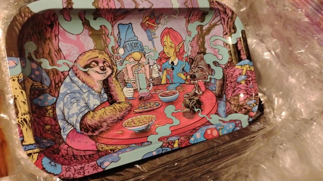 Sloth, Fairy, Skulls, Bonzi, Pink Disco Ball, Rolling Trays 7x11 Inch ...