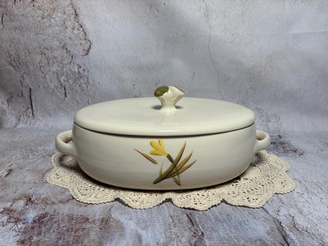 Vintage Winfield Ware Tiger Iris Lily Covered Oval Casserole Dish W Lid ...