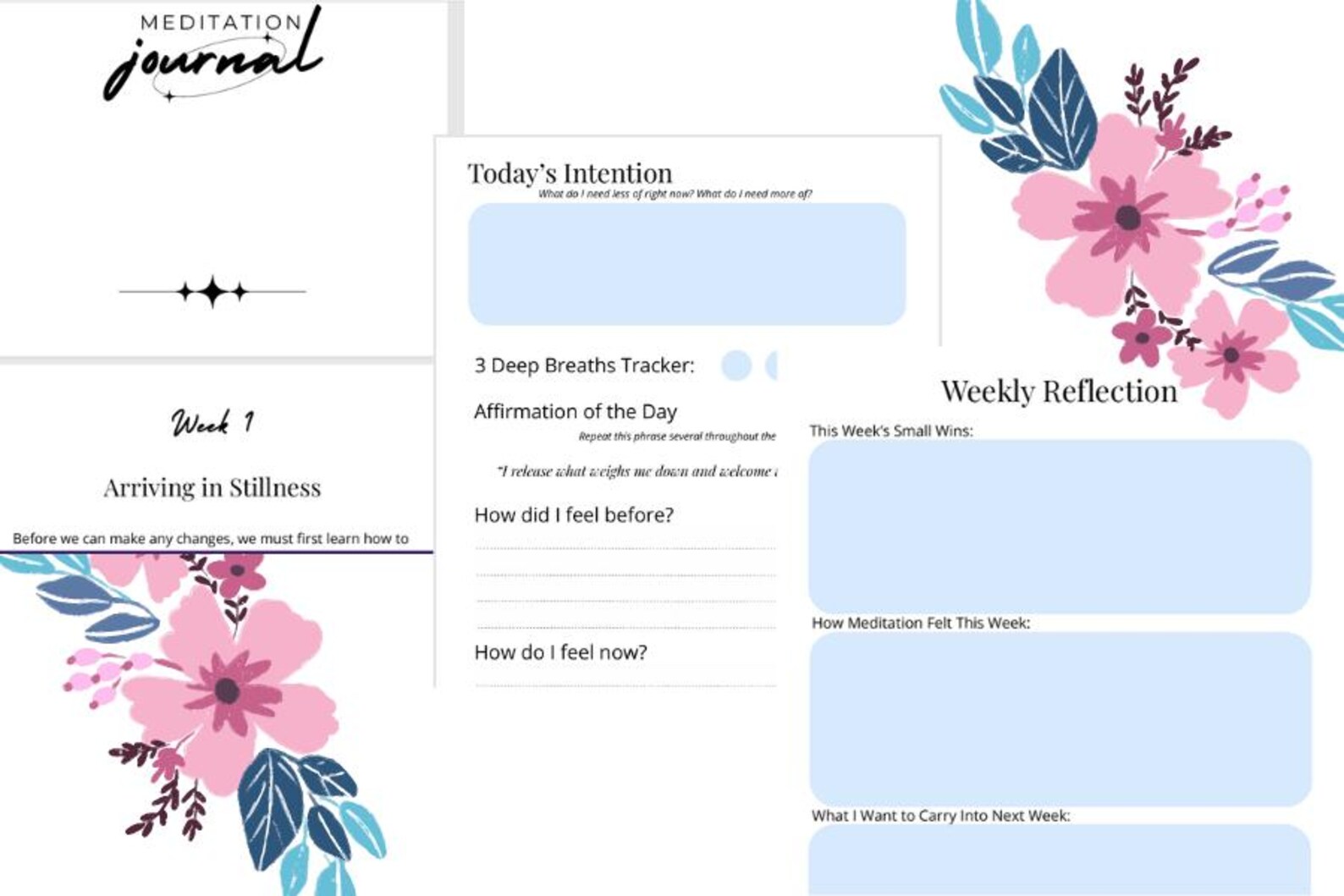 30-day 5-minute Reflection Journal | Printable Mindfulness & Meditation ...