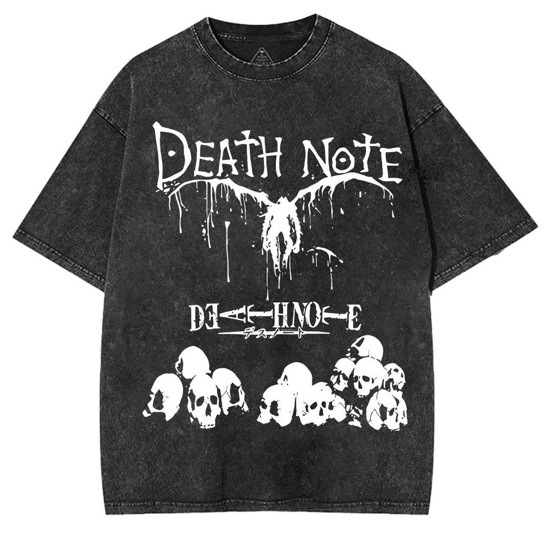 Gothic Death Note Style Shirt – Oversized Anime T-shirt With Skull ...