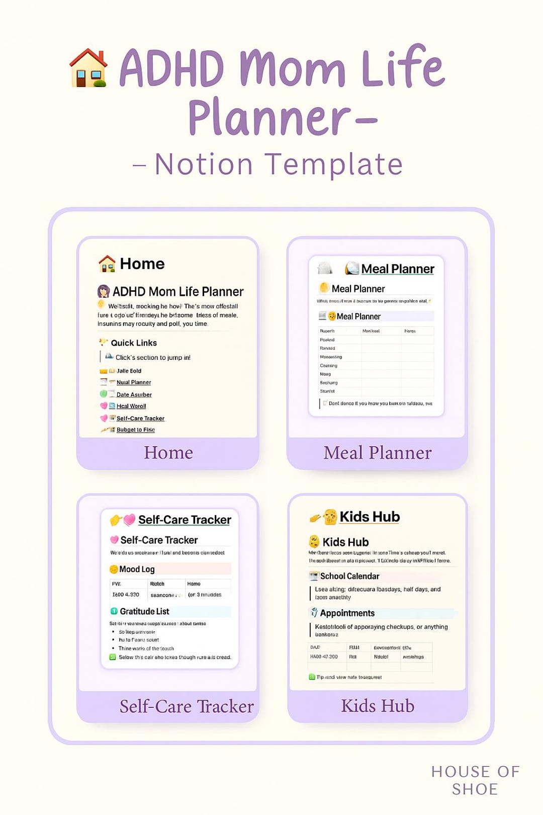 ADHD Mom Life Planner | Notion Template | Daily Routine, Meal Planner ...