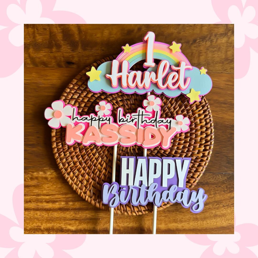 Custom Cake Topper Birthday Cake Decor Any Name and Age - Etsy