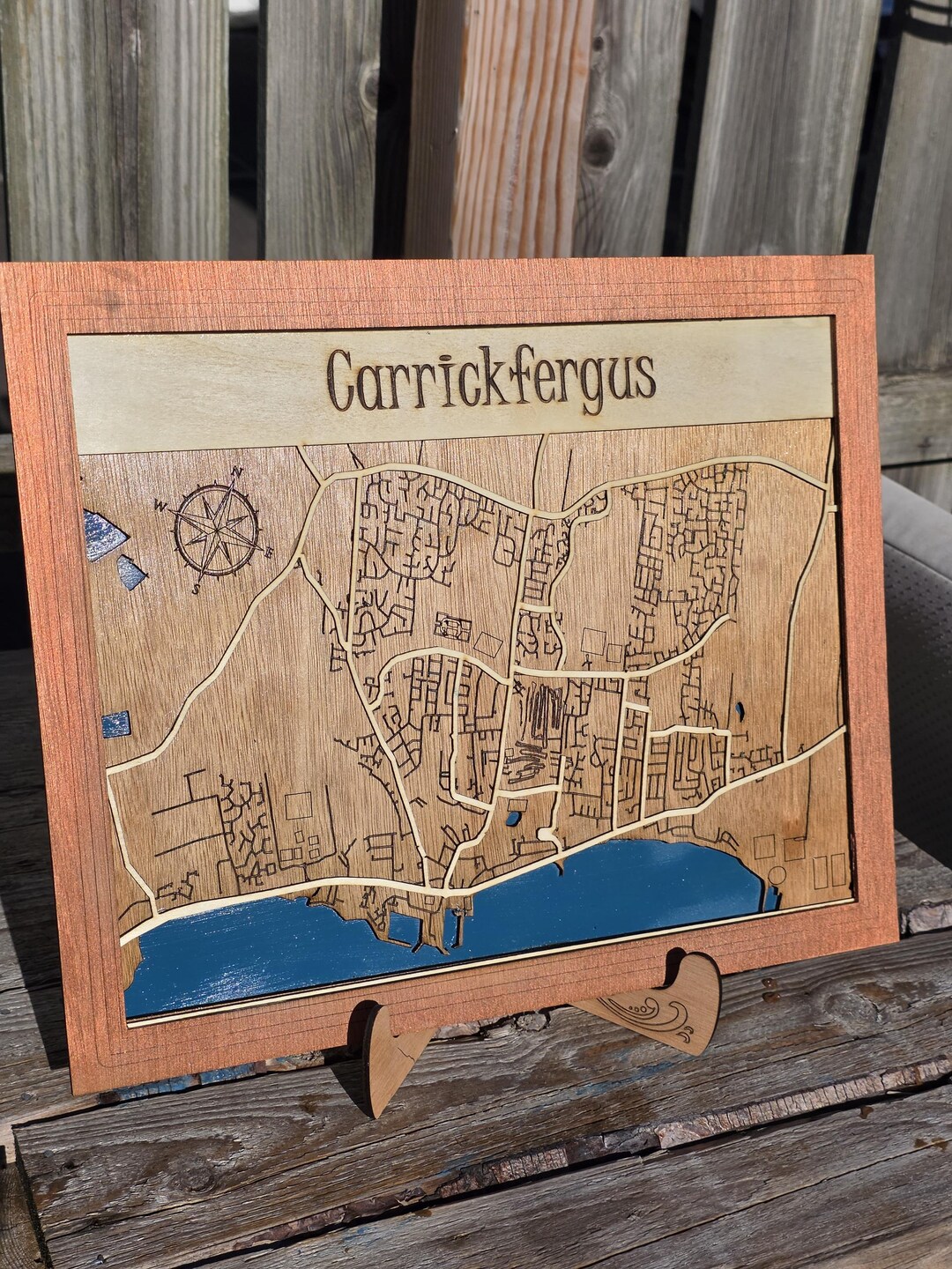 Wooden 3D Street Map of Carrickfergus Can Be Personalised - Etsy
