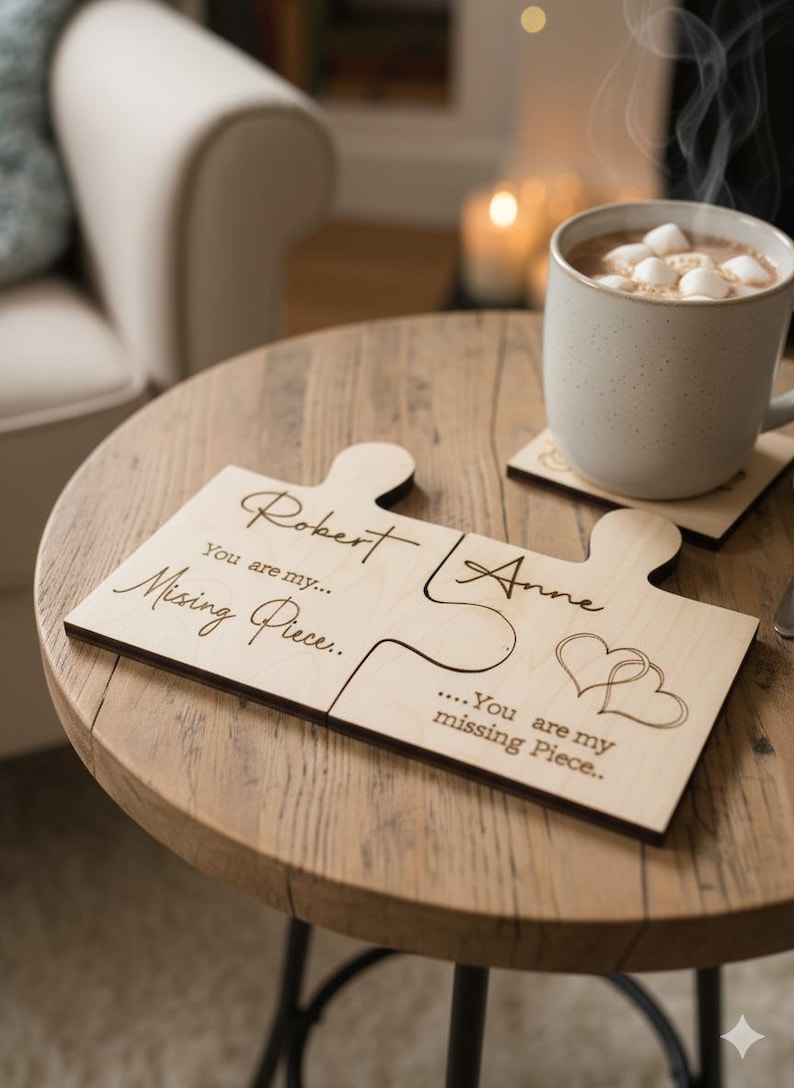 Personalised Puzzle Piece Coasters - Etsy