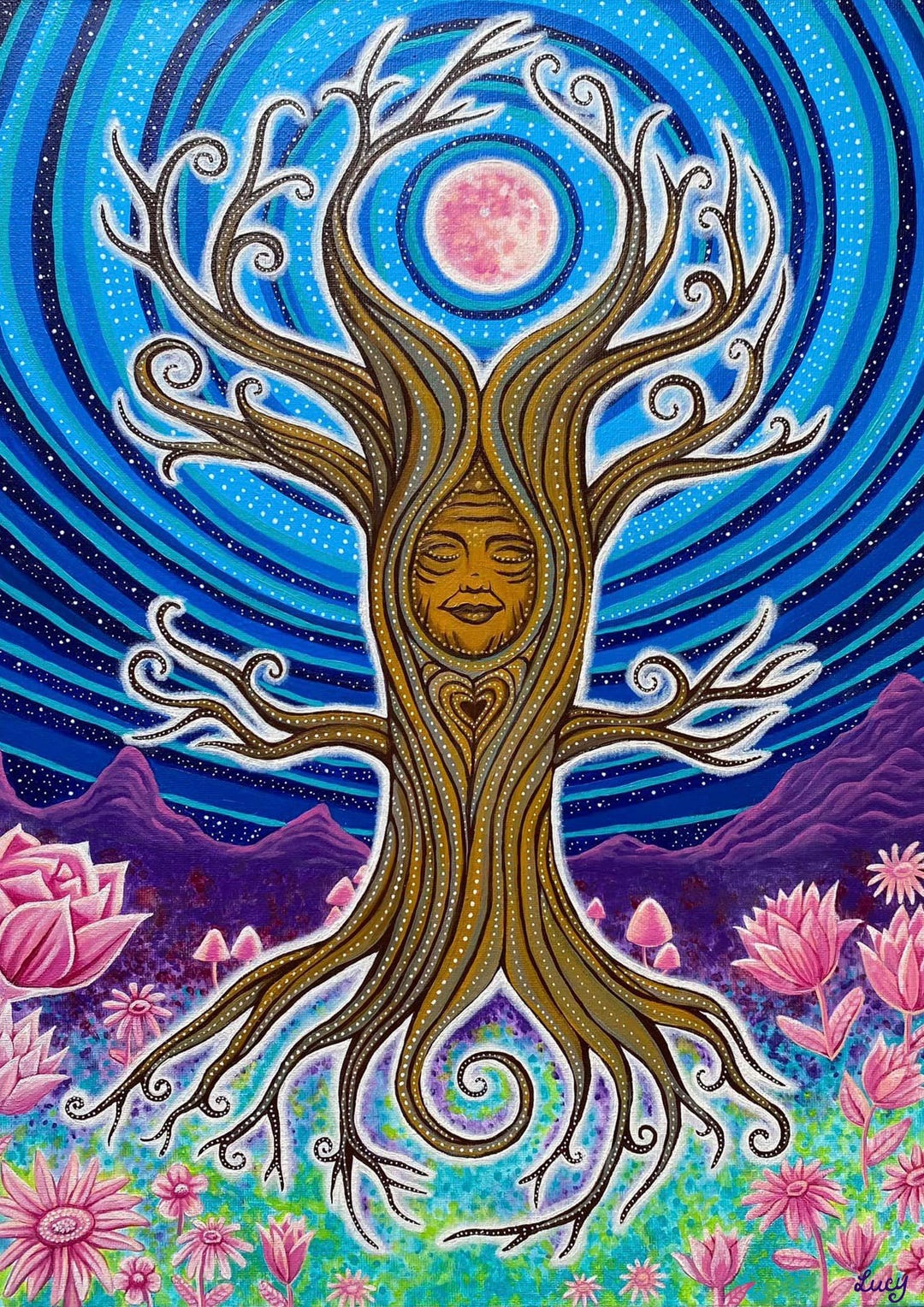 Presence – Divine Feminine Tree Spirit Art Print | Sacred Nature Wall ...