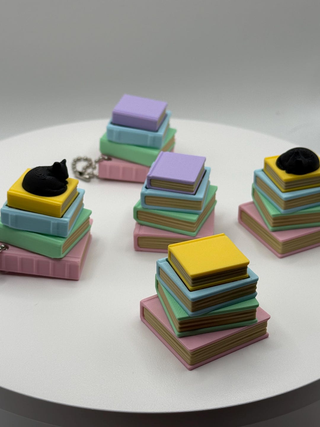 3D Printed Book Tower Fidget Clicker Keychain Set of Books - Etsy