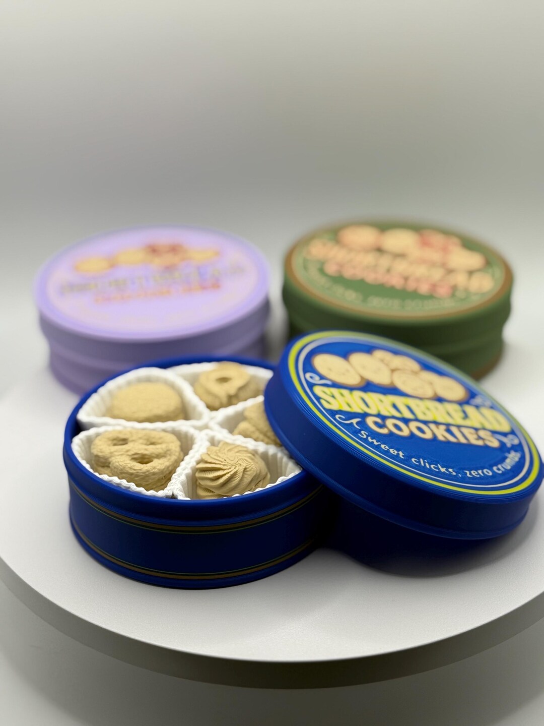 3D Printed Shortbread Cookie Container Multi Fidget Clicker - Etsy