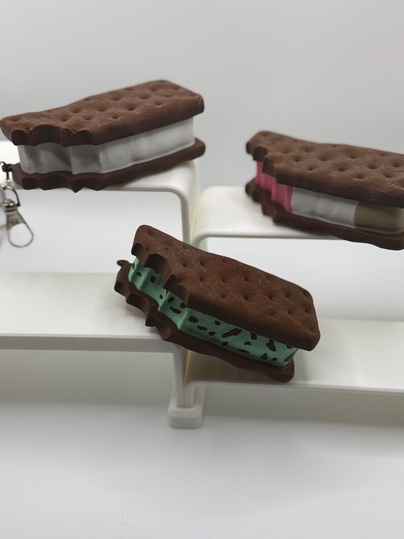 3D Printed Ice Cream Sandwich Fidget Clicker Keychain - Etsy