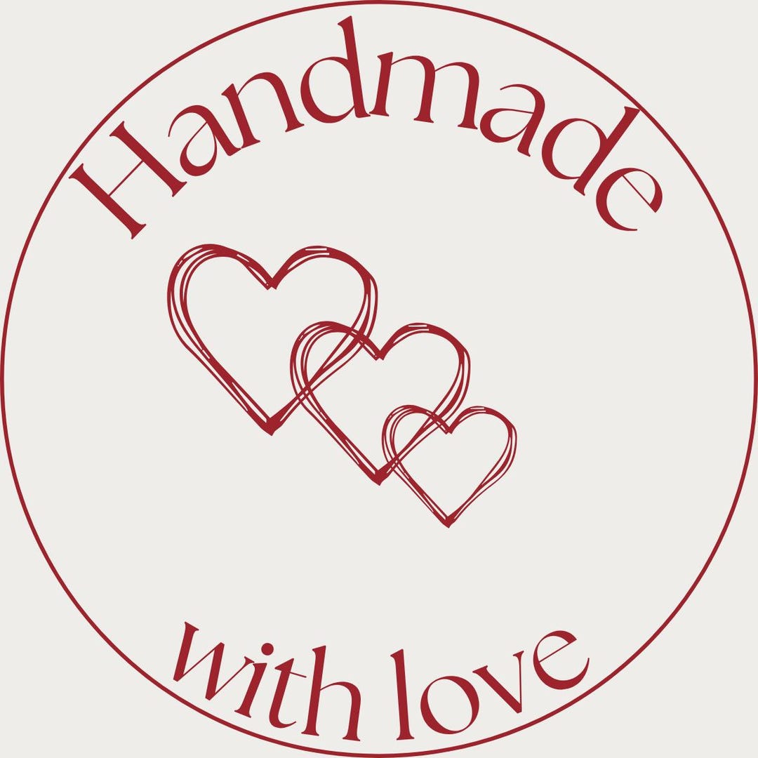 Handmade With Love Sticker Sheet X15 - Printable Round Labels for ...
