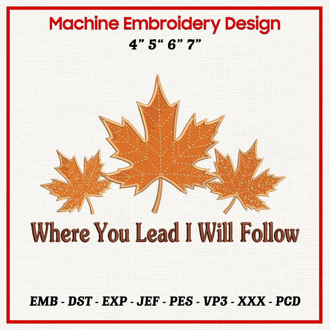 Maple Leaf Embroidery, Autumn Quote Design, Cozy Fall Embroidery, Stars ...