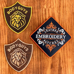 Custom Embroidered Leather Patch – Personalized Logo Patch, Iron On ...