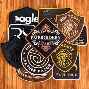 Custom Embroidered Leather Patch – Personalized Logo Patch, Iron On ...