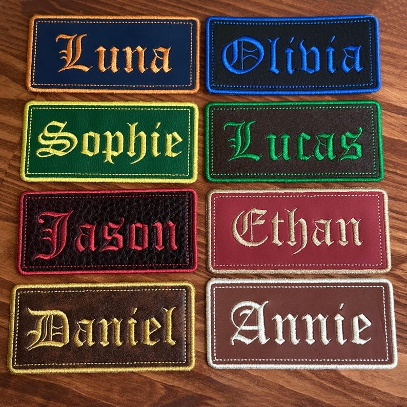 Custom Embroidered Leatherette Name Patch – Iron On/sew On - Etsy