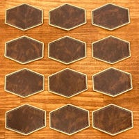 25 Set of Blank Blue Laserable Leatherette Rectangle Patch With ...