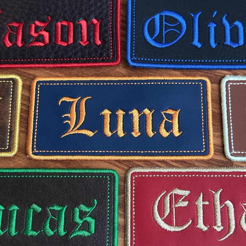 Custom Embroidered Leatherette Name Patch – Iron On/sew On - Etsy