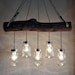 Log Cabin Chandelier Farmhouse Light Rustic Barn Light Wood Log 5 Qt ...