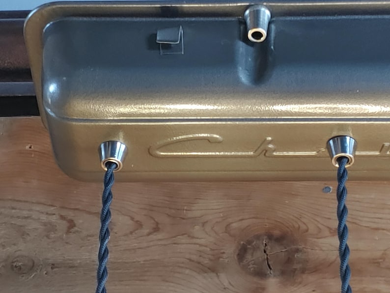 Vintage CHEVROLET Valve Cover Light Fixture W/ 4 Authentic Glass ...