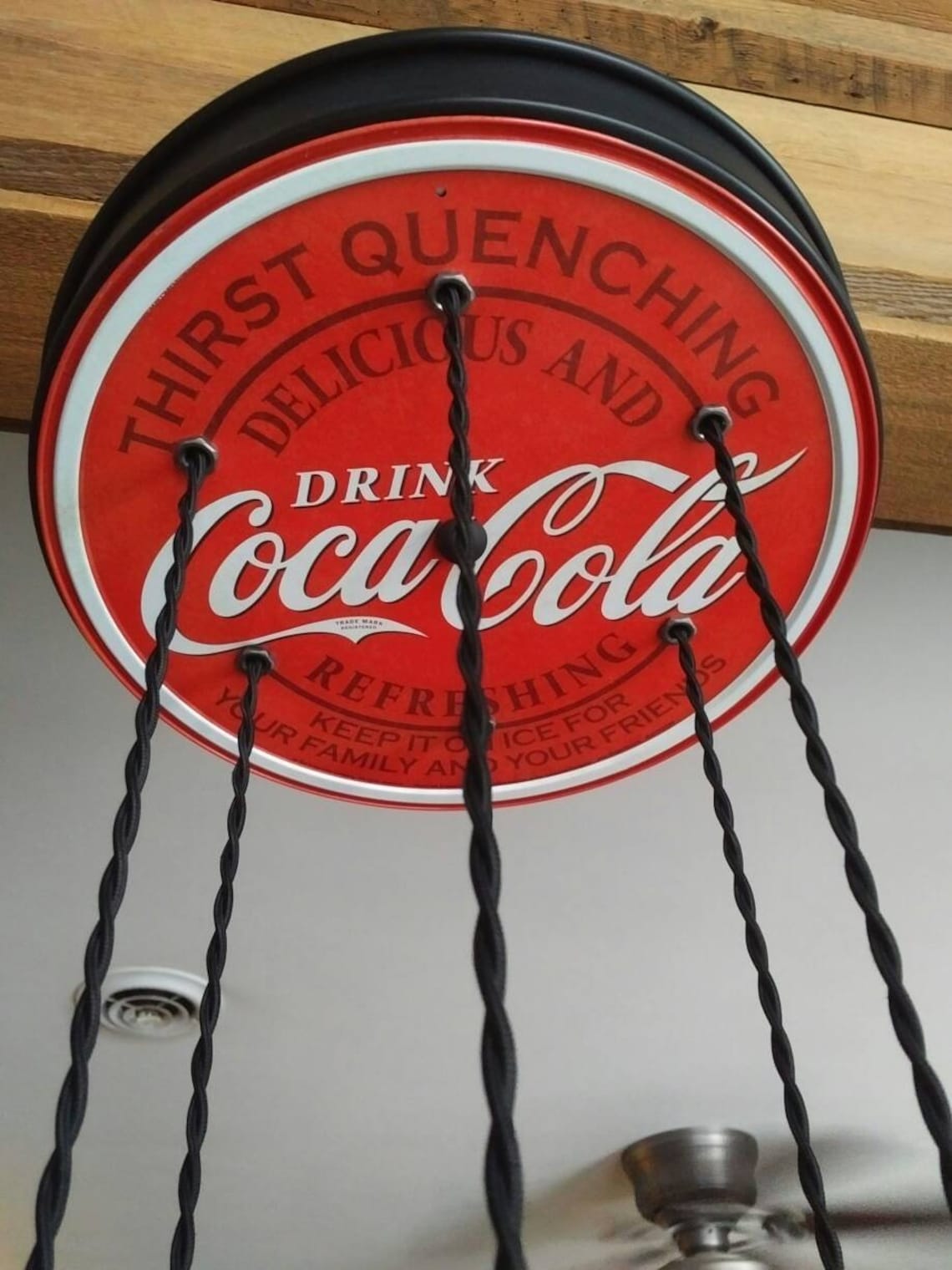 Coca Cola Mason Jar Chandelier: Vintage Style Coke Plate & 6 or 8 Quart ...
