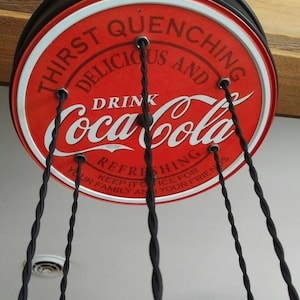 COCA Cola Light Fixture/chandelier Vintage Style Coke Plate & 6 or 8 ...