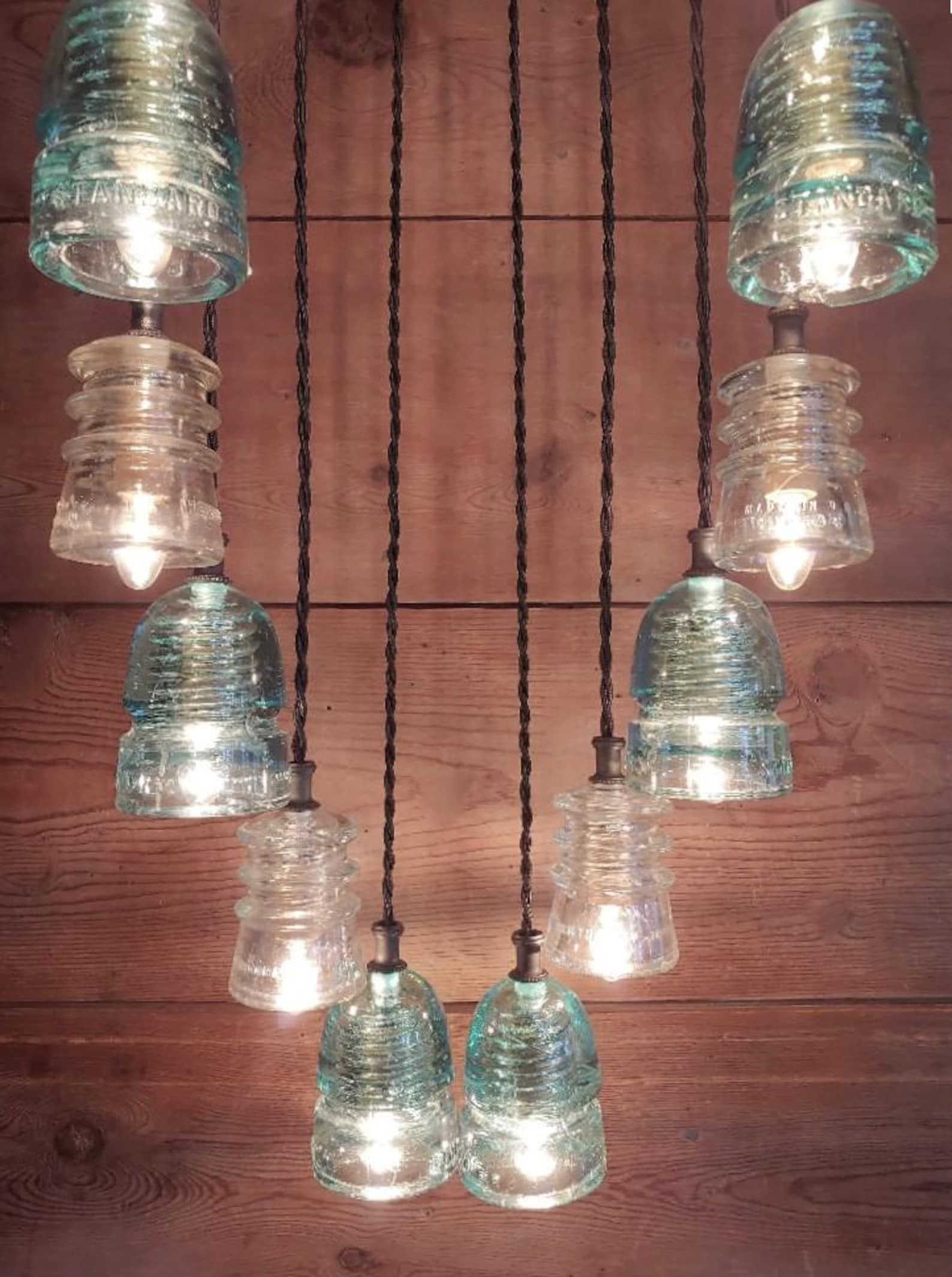 Vintage Glass Insulator Chandelier: 15 Authentic Vintage Glass ...