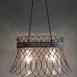 Basket Light Fixture Country Farmhouse Basket Chandelier Primitive ...