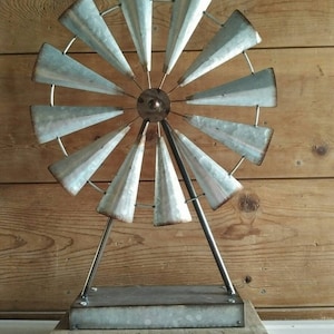 Galvanized Windmill Large Tabletop Windmill Barn Wedding Decor ...