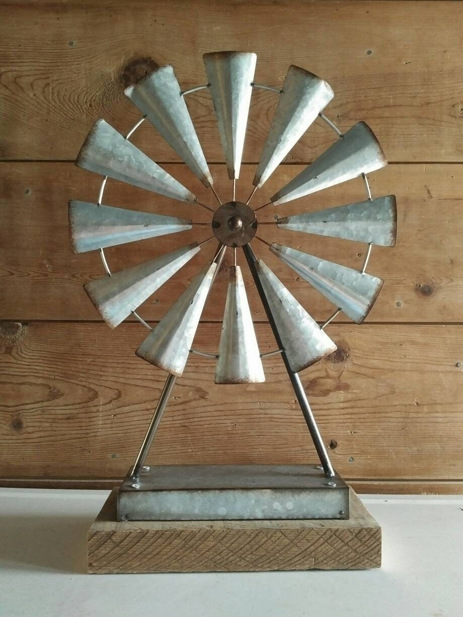 Galvanized Windmill Large Tabletop Windmill Barn Wedding Decor ...