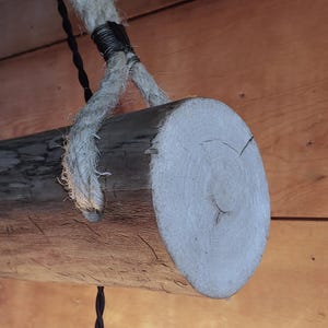 Log Cabin Chandelier Farmhouse Light Rustic Barn Light Wood Log 5 Qt ...