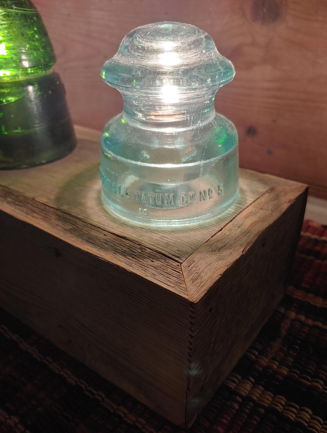Vintage Glass Insulator Display Light Bar Reclaimed Barnwood Display ...