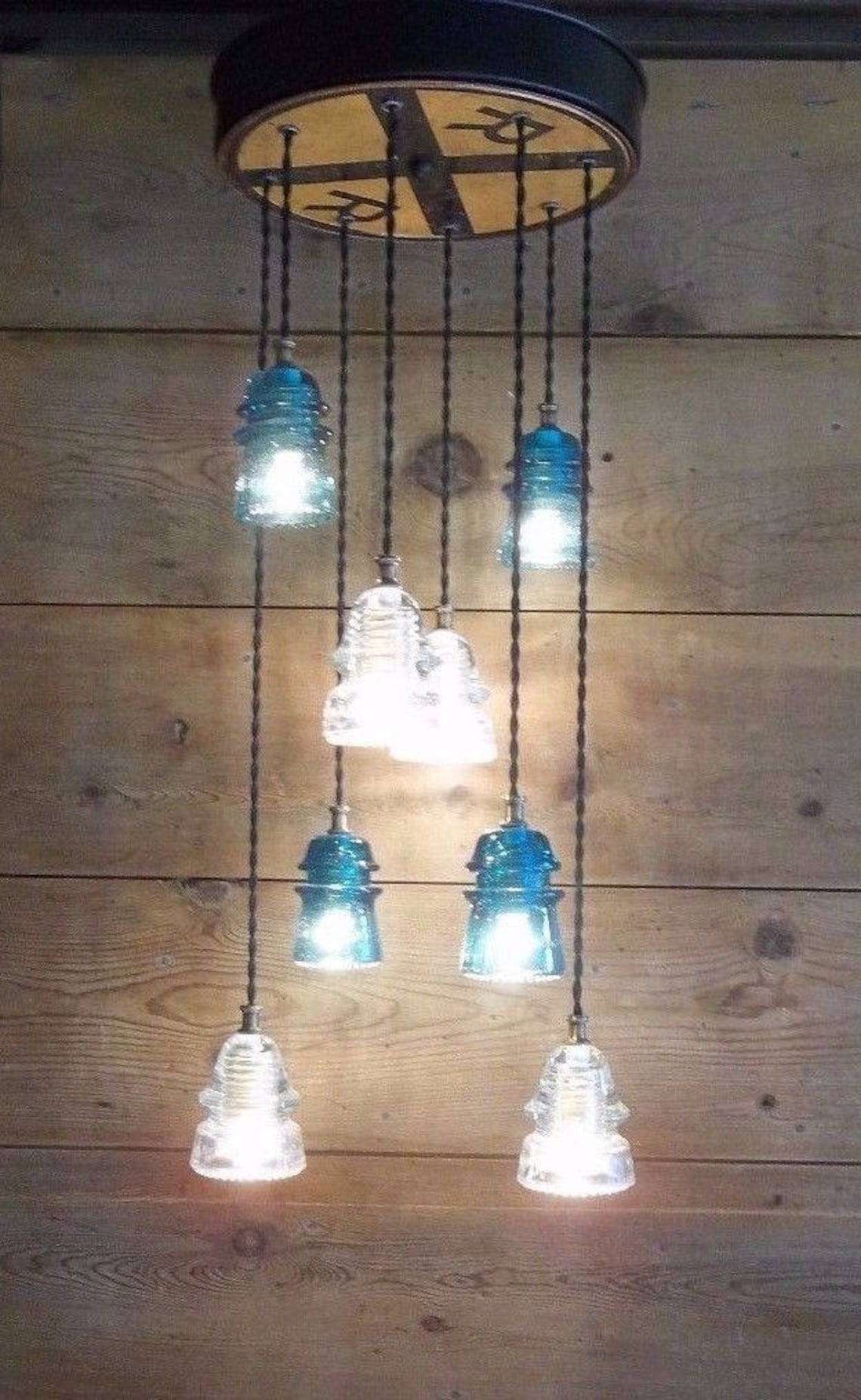 Glass Insulator Light Fixture-railroad Light Train Light - Etsy