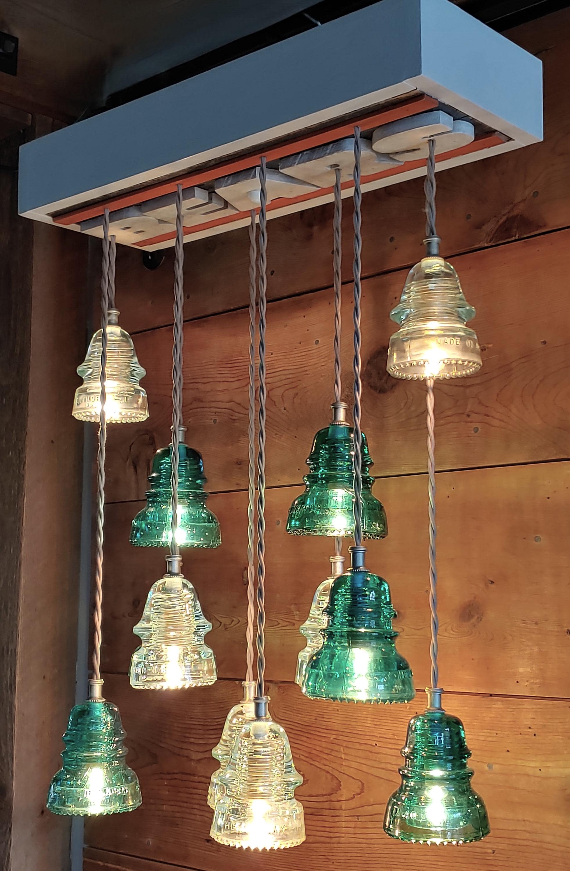 Chicago BEARS Light Fixture Glass Insulator Ceiling Fixture 12 Light ...