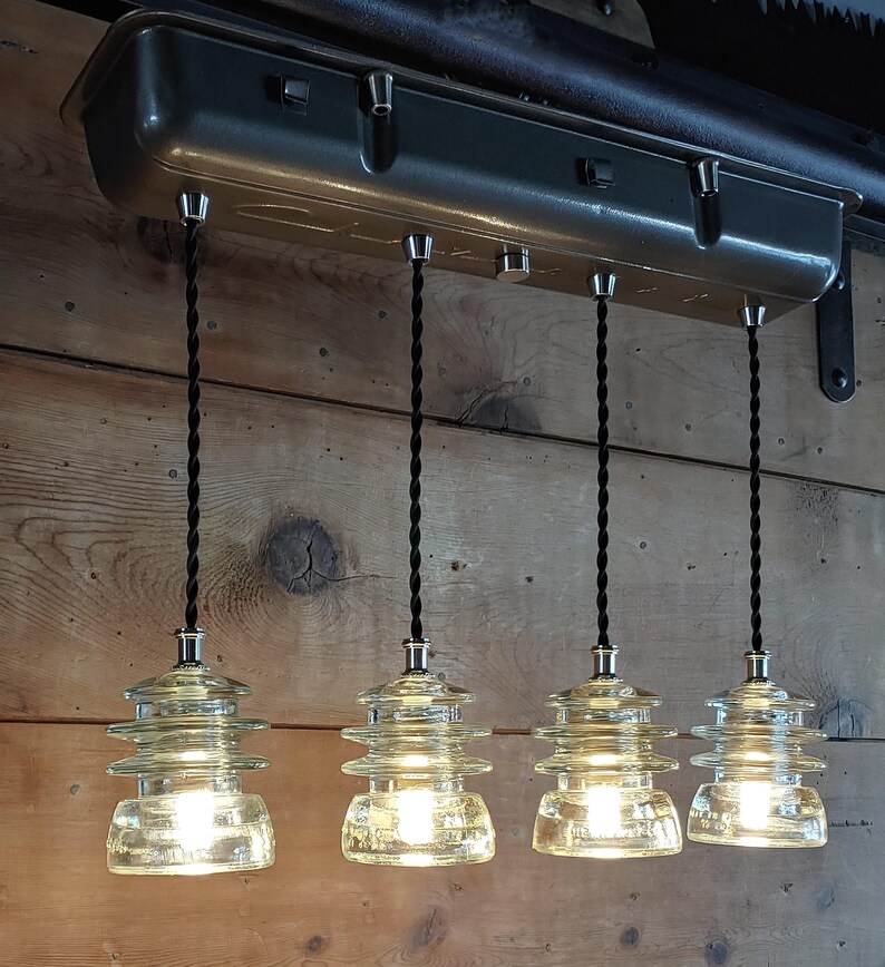 Vintage CHEVROLET Valve Cover Light Fixture W/ 4 Authentic Glass ...