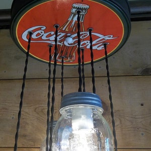 COCA Cola Light Fixture/chandelier Vintage Style Coke Plate & 6 or 8 ...