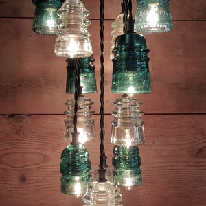 Copper Light Vintage Glass Insulator Chandelier Vintage Copper Ceiling ...