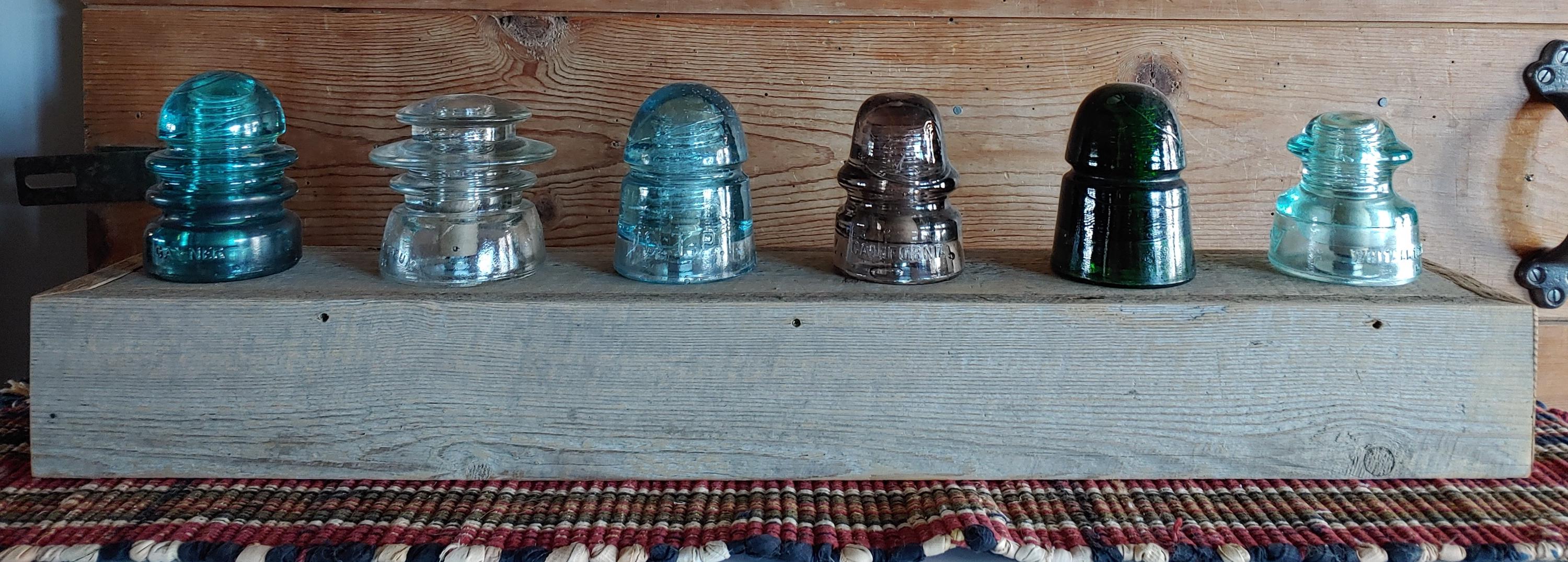 Reclaimed Barnwood Insulator Display Light Bar: Rustic Industrial Decor ...