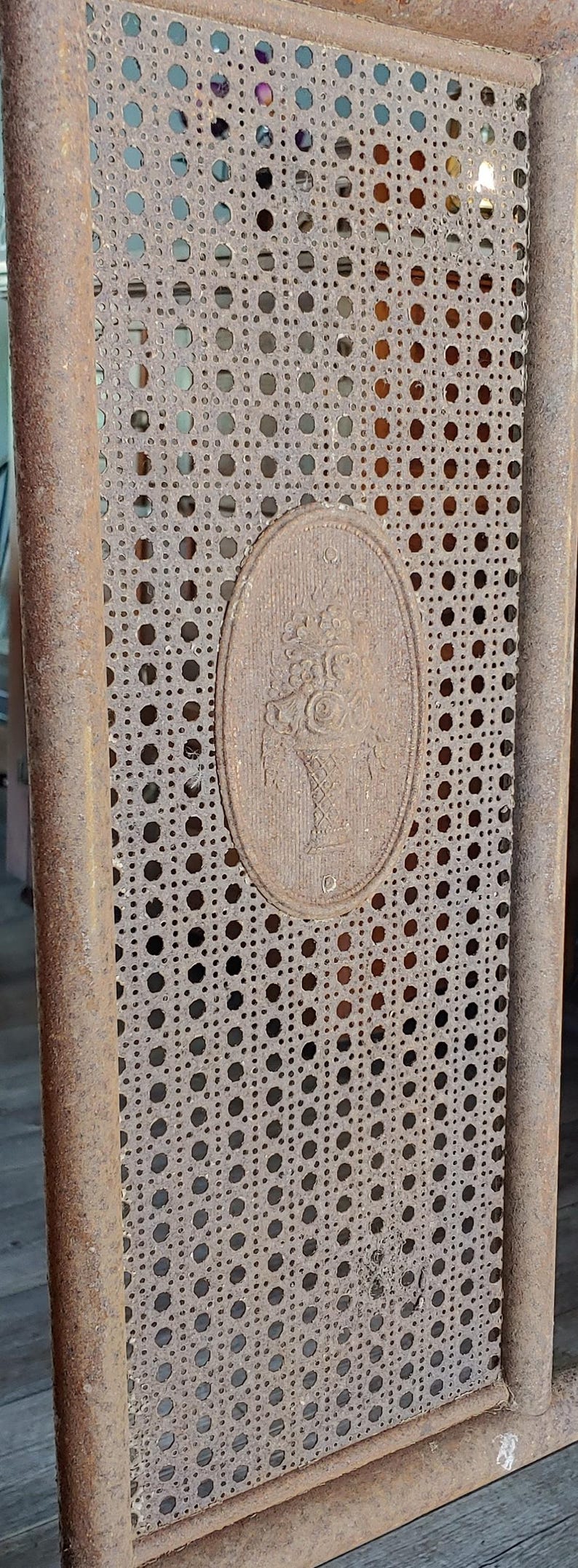 OLD Vintage Antique? Heavy Iron Pipe Headboard W/beautiful Details 52"w ...