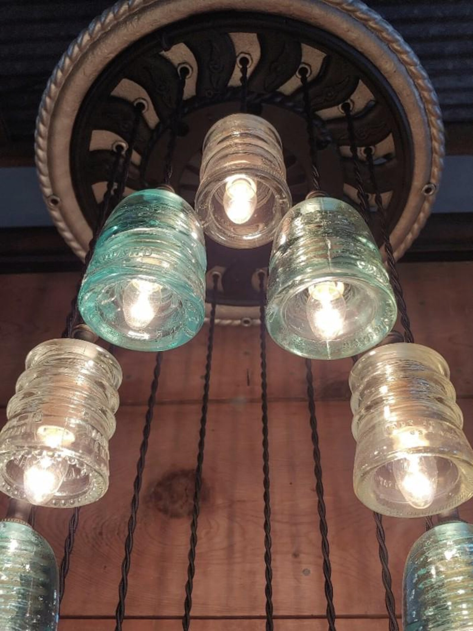 Vintage Glass Insulator Chandelier: 15 Authentic Vintage Glass ...
