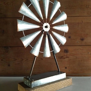 Galvanized Windmill Large Tabletop Windmill Barn Wedding Decor ...