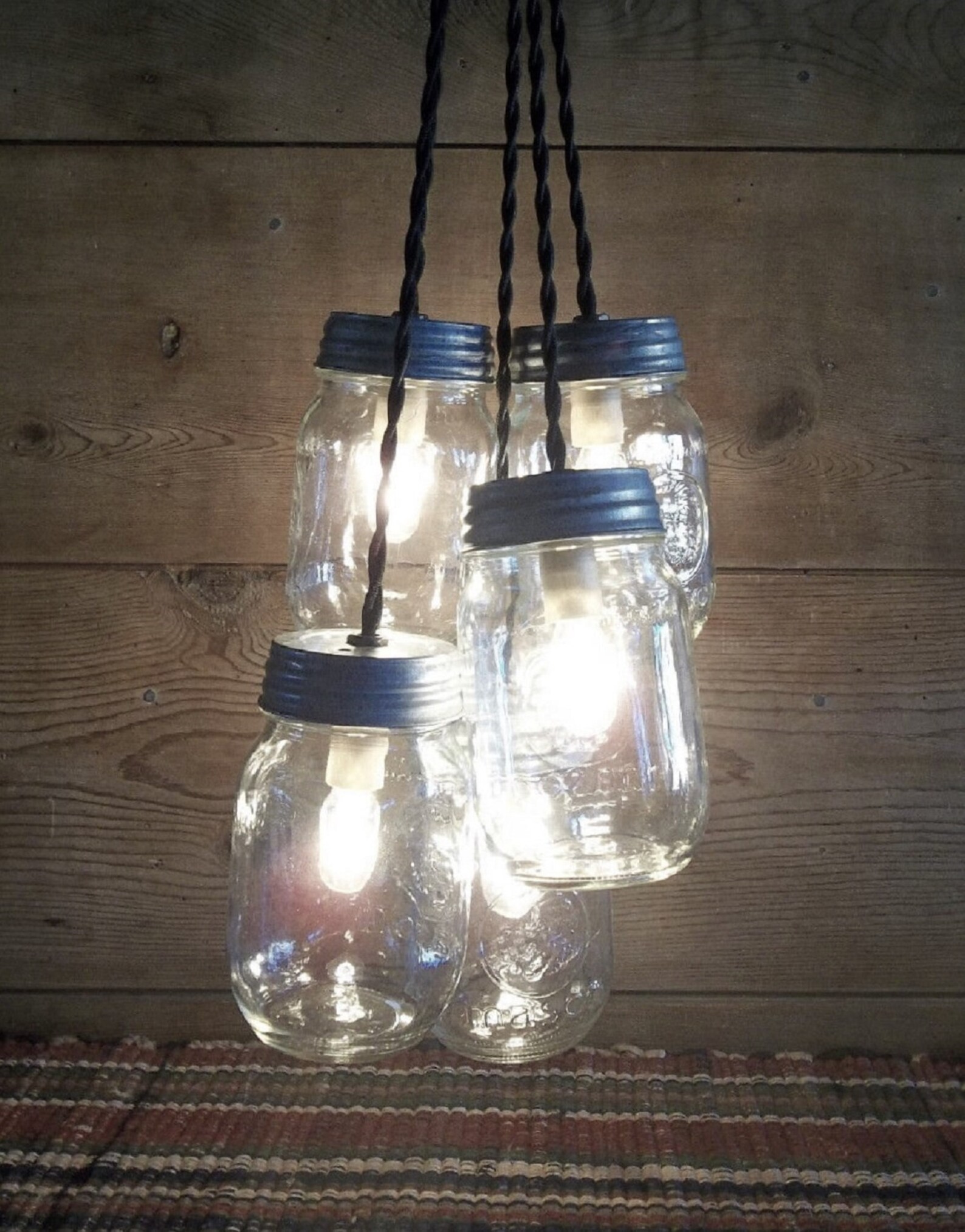 TEXAS Metal Star Light Mason Jar Light Fixture Rustic - Etsy