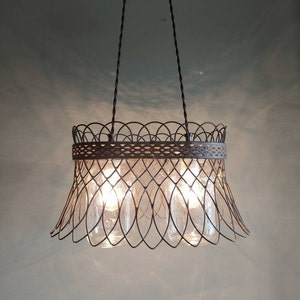 Basket Light Fixture Country Farmhouse Basket Chandelier Primitive ...