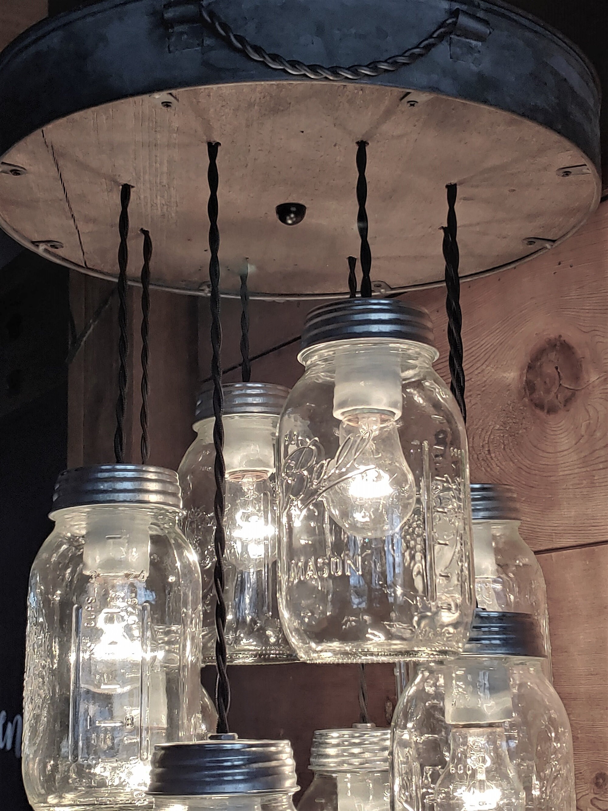 8-mason Jar Chandelier: FARMHOUSE Ceiling Light Fixture-rustic ...