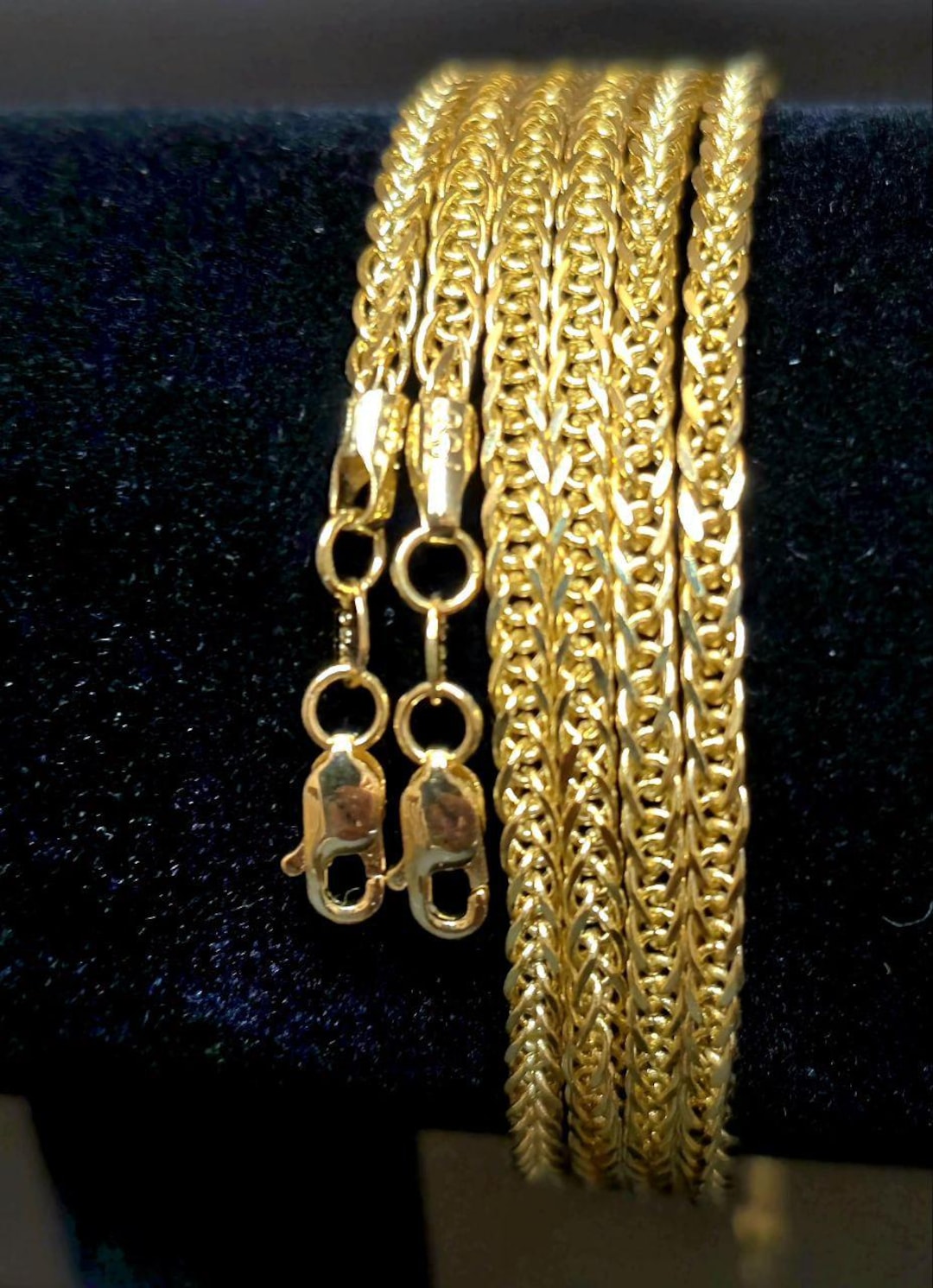 18K Solid Yellow Gold Foxtail Chain Necklace (1.7 Mm), 20", 5.62 G - Etsy