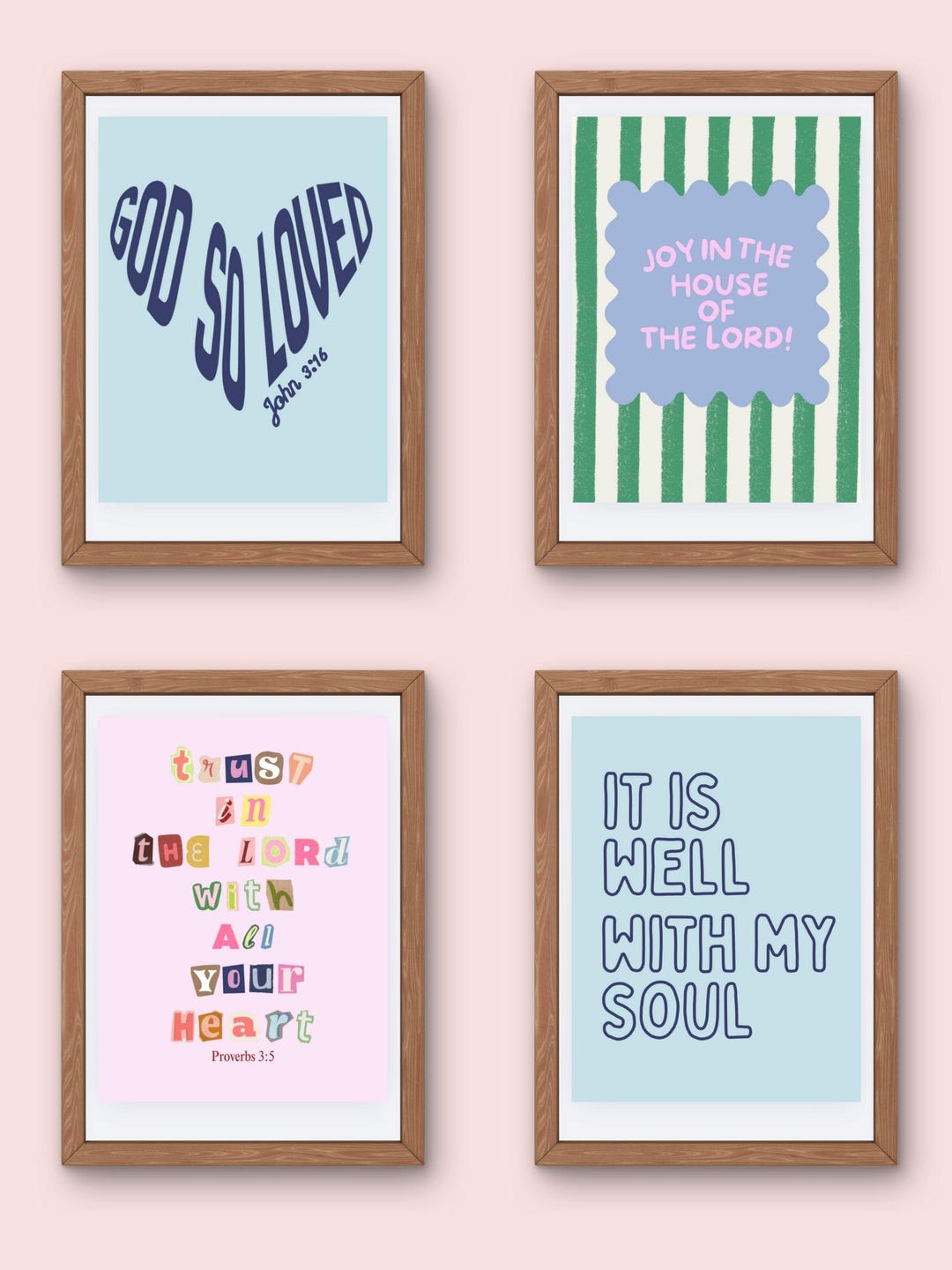 Christian Wall Art Bundle, Bible Verse Printable Posters, Trendy ...