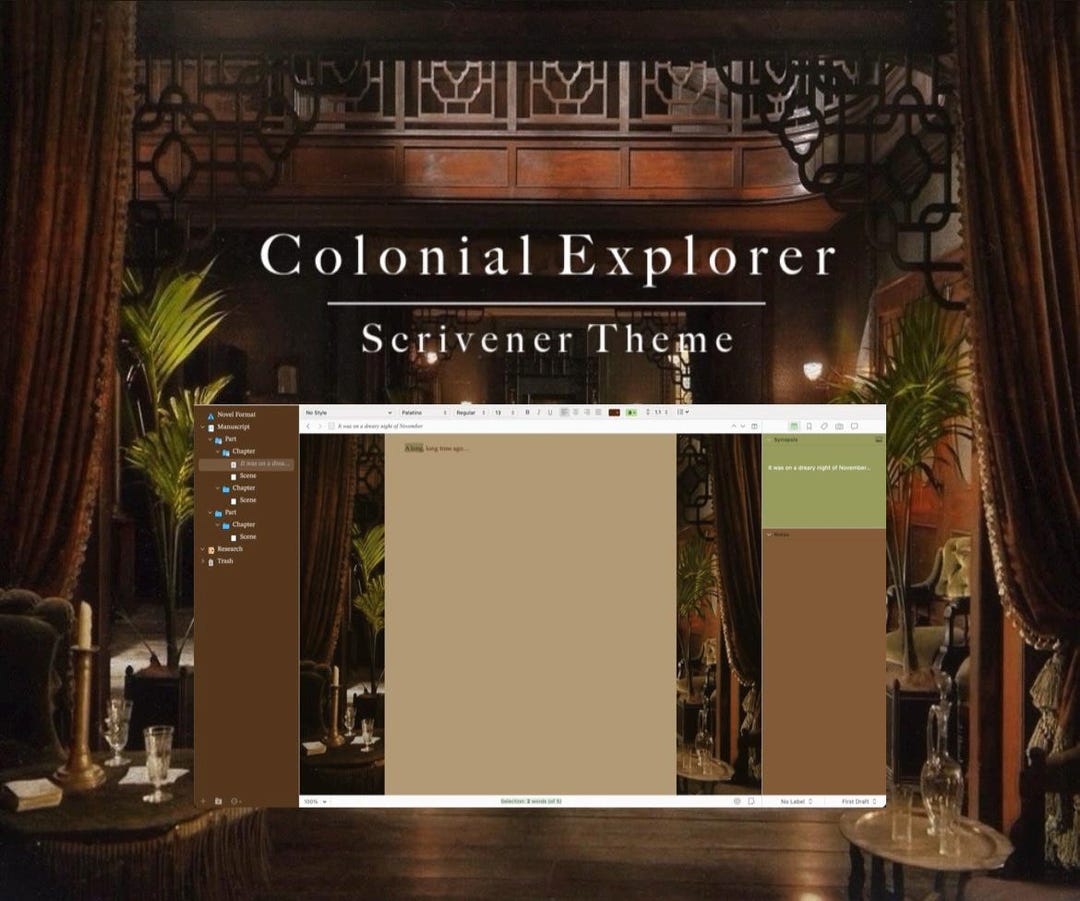 Colonial Explorer Scrivener Theme - Etsy