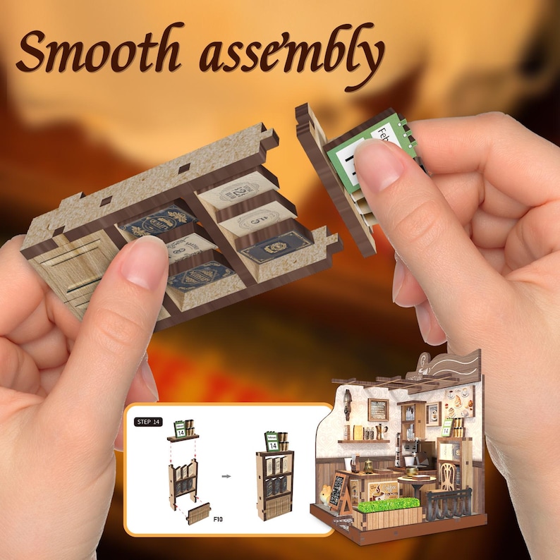 Coffee Shop Book Nook Kit With LED Lights: DIY Miniature Scene - Etsy