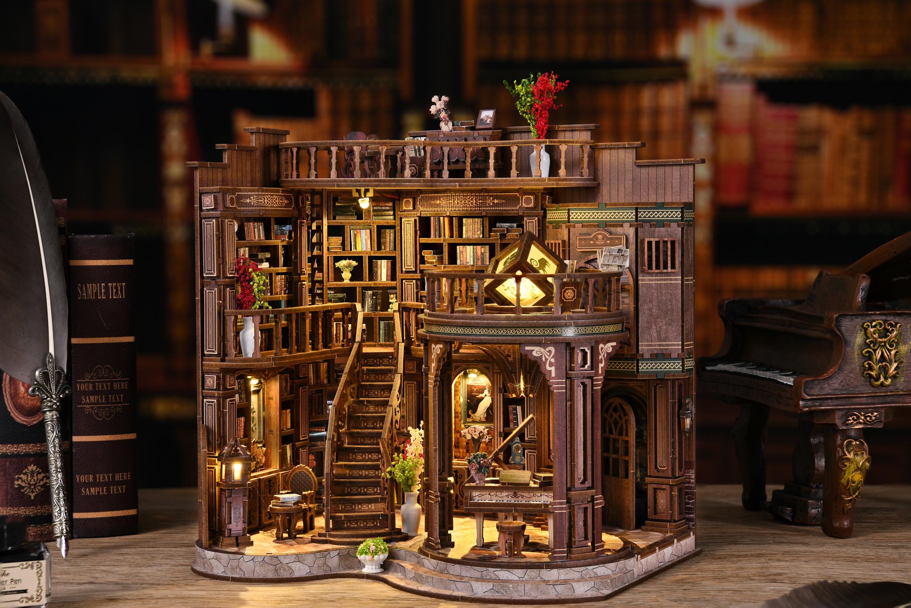 DIY Miniature Book Nook Kit: 3D Wooden Puzzle With LED Lights - Etsy