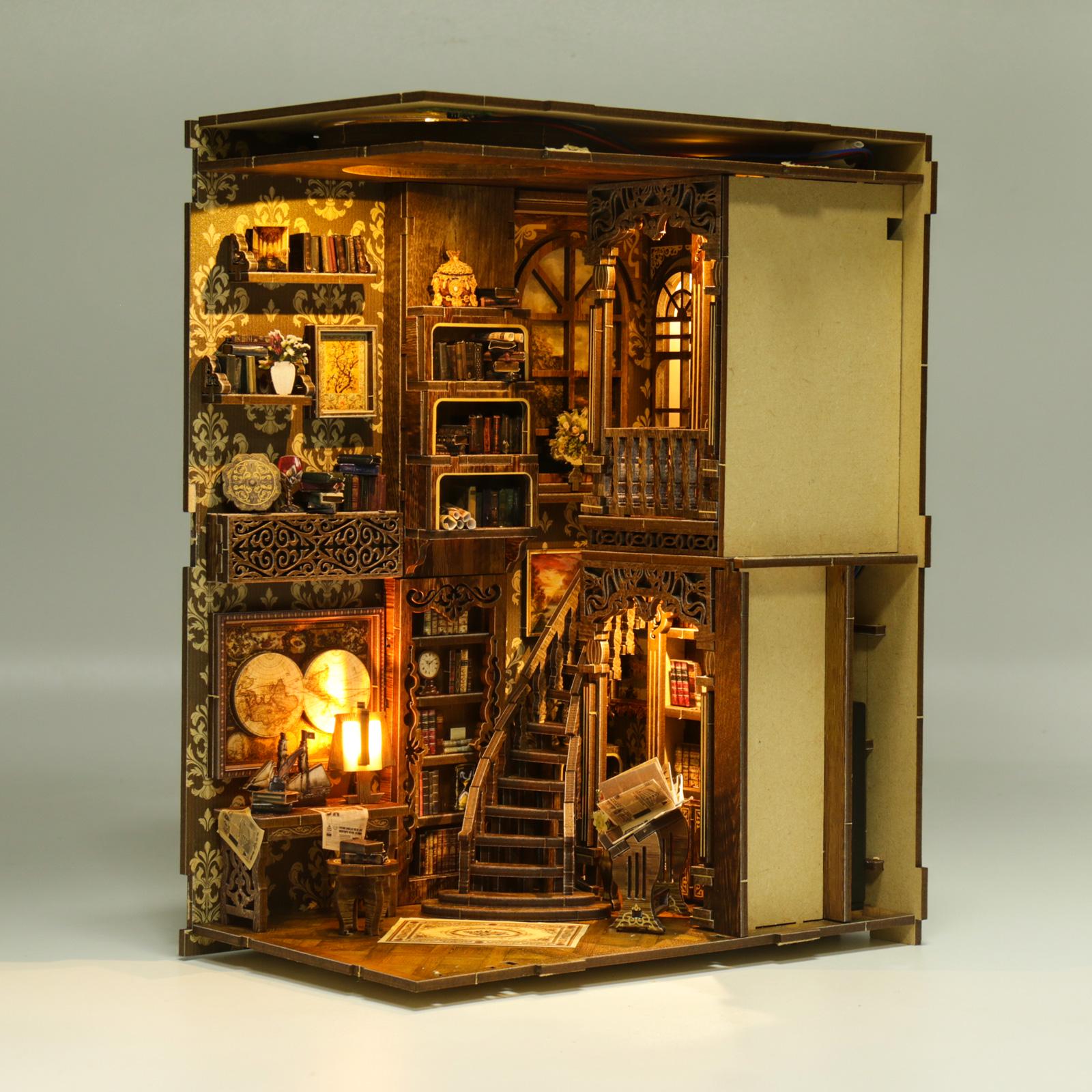 Ancient Book Collection Room Book Nook Kit DIY With LED - Miniature ...