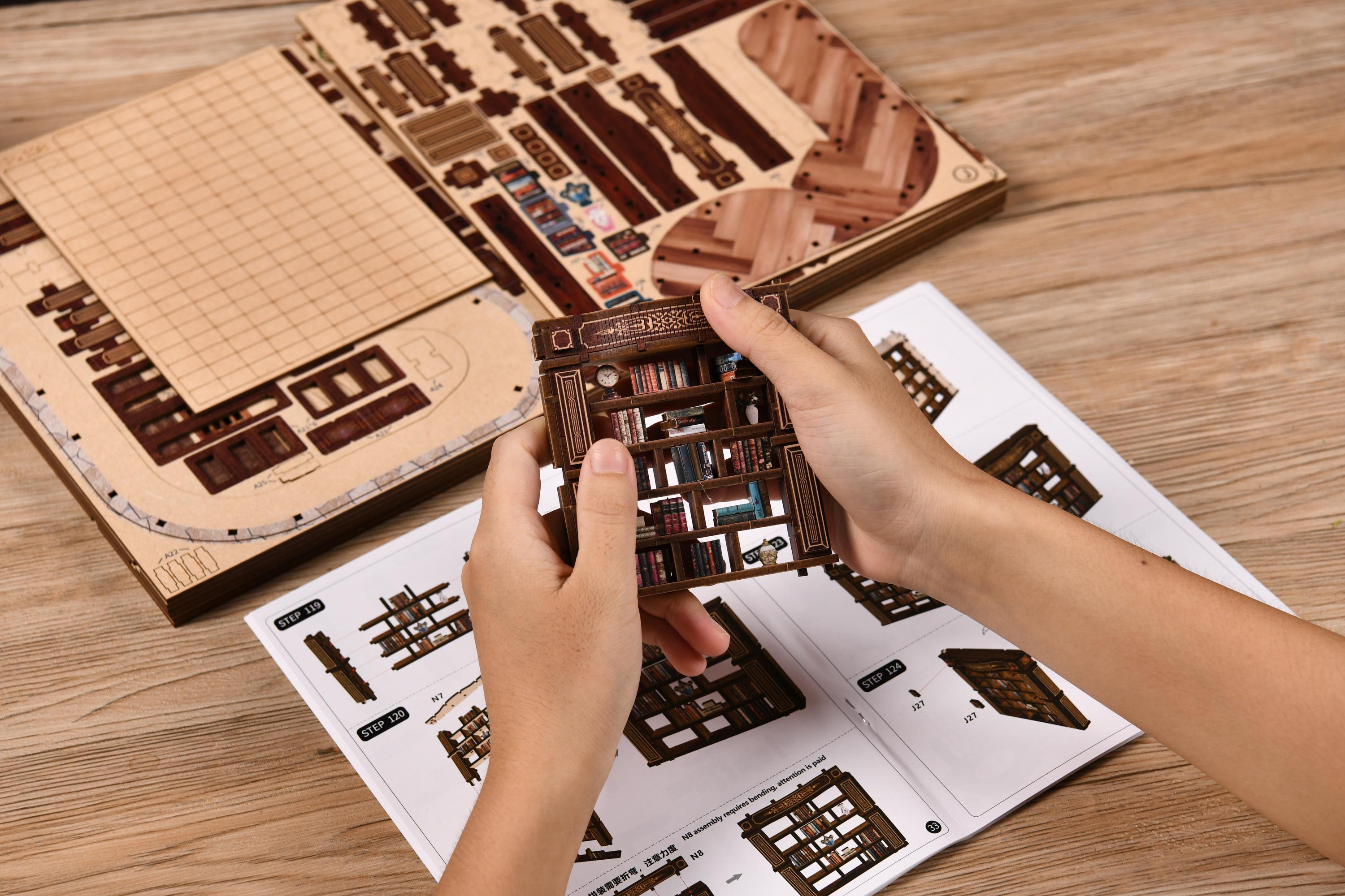 DIY Miniature Book Nook Kit: 3D Wooden Puzzle With LED Lights - Etsy