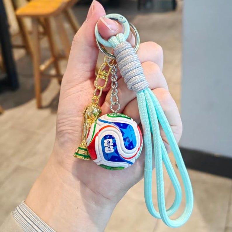 FIFA World Cup 2026 Keychain, Trionda Ball, Golden Trophy, Soccer Lover ...